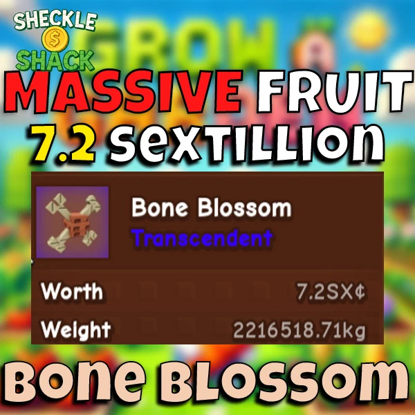 7.2 SEXTILLION BONE BLOSSOM 🦴 GROW A GARDEN🪴 🎮ROBLOX (Super Fast ...