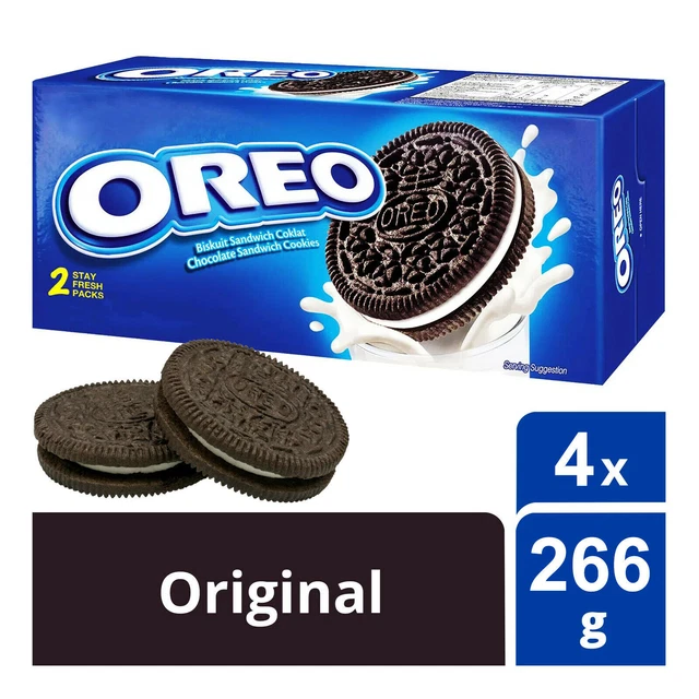 OREO ORIGINAL PACK Sandwich Cookies & Cream Chocolate Biscuits Choc 1kg ...