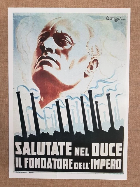 MANIFESTO DI PROPAGANDA Fascista Duce Mussolini Ristampa storica ...