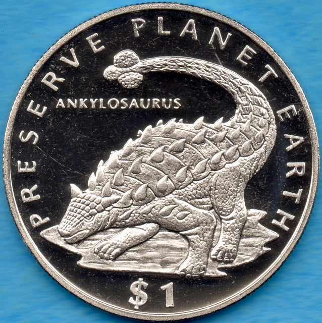 ERITREA 1993 $1 One Dollar Coin - Ankylosaurus Dinosaur - Preserve ...