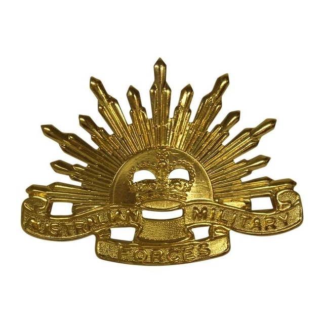 RISING SUN BADGE 5th Pattern 1966-1972 Australian Army Military Gold ...