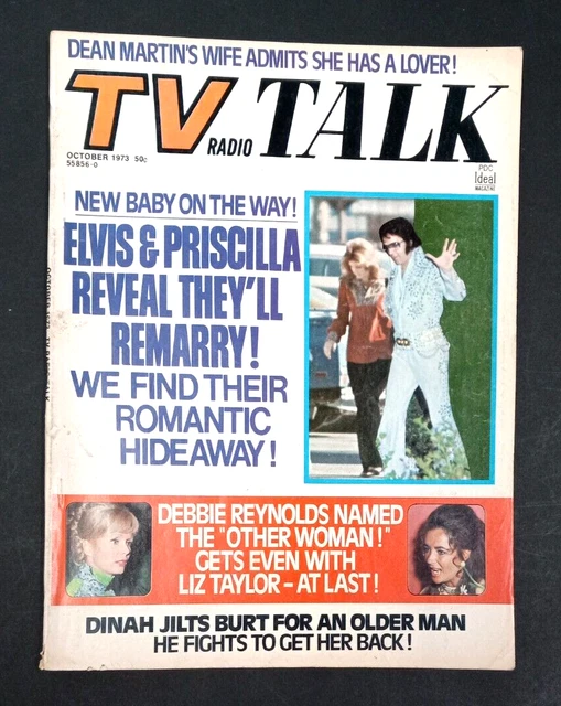 TV RADIO TALK Magazine October 1973 Elvis & Priscilla Presley Debbie ...