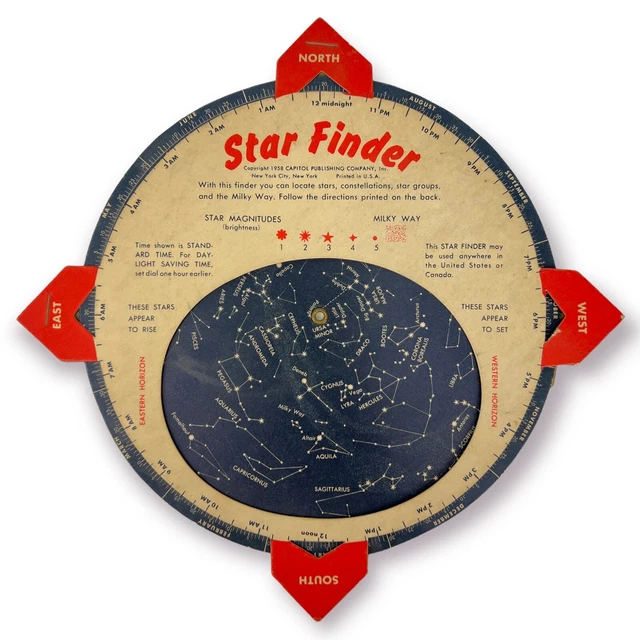 VINTAGE 1958 STAR FINDER Constellation Map Calculator Wheel Capitol ...