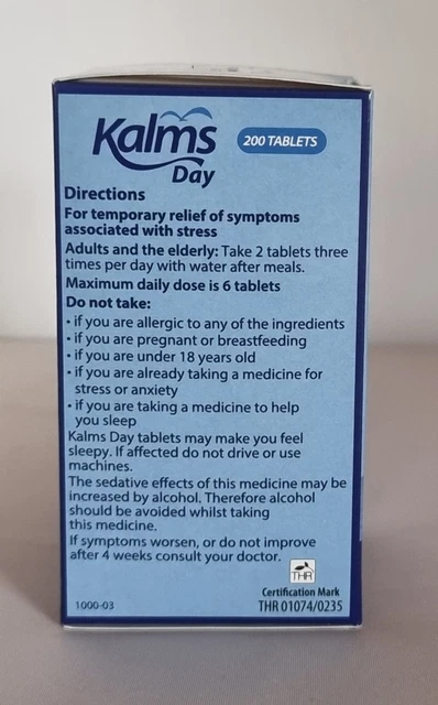 KALMS DAY VALERIAN Root Extract 200 Tablets Sleep Stress Relief x4 ...