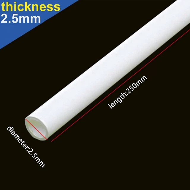 LOT DE 10 bâtons de tube ronds en plastique blanc 250 mm de longueur ...