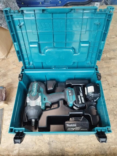MAKITA DTW1002 18V Cordless Brushless Impact Wrench 1/2" +3x 5ah ...