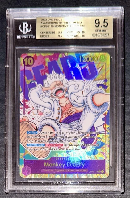 BGS 9,5 MONKEY.D.LUFFY Op05-119 Sec Awakening Of The New Era English ...