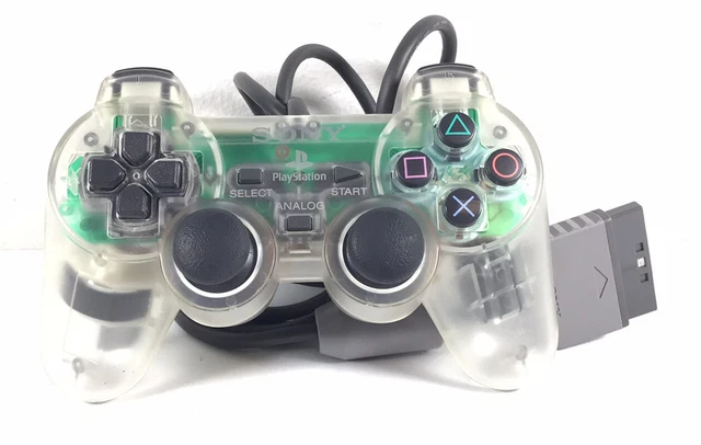 SONY PS1 PLAYSTATION Rare Wired TRANSPARENT CLEAR Controller SCPH-1200 ...