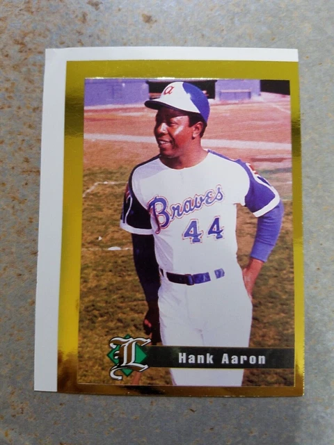 BANDE BLANCHE BORDURE dorée Hank Aaron Atlanta Braves 1996 Legends RARE ...