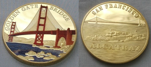 GOLDEN GATE BRIDGE Gold Coin San Francisco Alcatraz Island Prisoners ...
