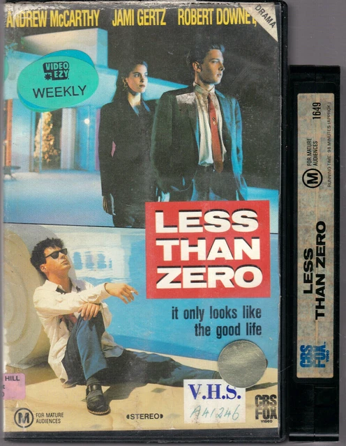RARE VHS VIDEO Tape LESS THAN ZERO Big Box Ex-Rental Video Ezy EUR 26 ...
