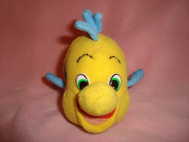 DISNEY LITTLE MERMAID fish FLOUNDER Small Plush & Beans 5" Long x 3 ...