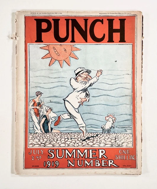 1919 JULY 2 PUNCH MAGAZINE British Humor w/ original poster pages WORLD ...