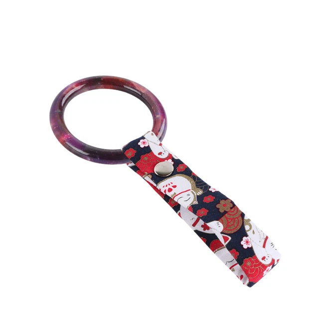 CAR ACCESSORY JDM Round TSURIKAWA Galaxy Ring Handle Strap Nylon Black ...