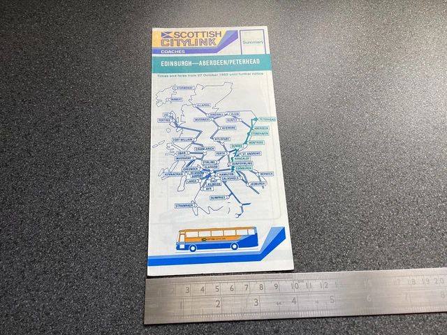 SCOTTISH CITYLINK BUS Group Edinburgh Peterhead Summary Timetable ...