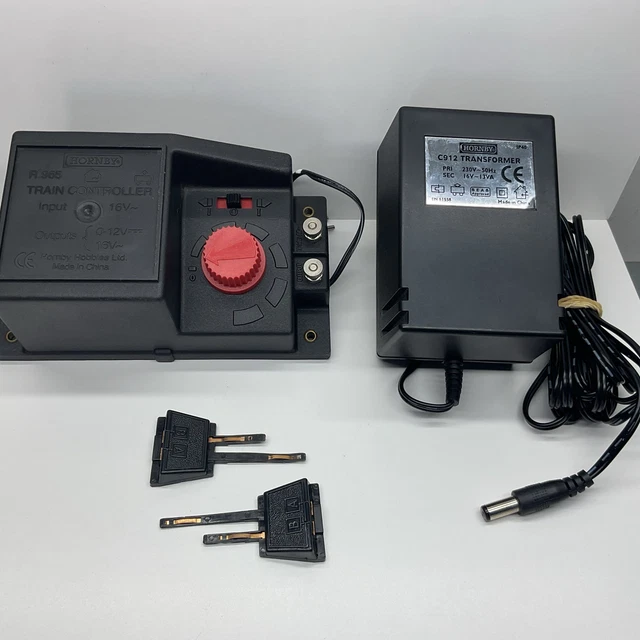 HORNBY R965 TRAIN Controller, C912 Transformer & R602 Power Clips ...