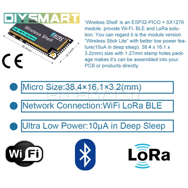 SX1276 WIFI BLUETOOTH LoRA ESP32 PICO LoRaWan LoRa module Arduino AU ...