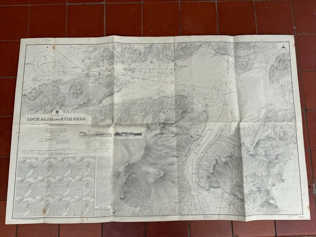 ADMIRALTY MAP SEA CHART HYDROGRAPHY - Loch Alsh & Kyle Rhea 3292 £49.99 ...