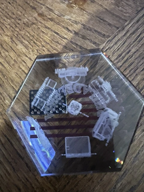 PHILADELPHIA LASER ETCHED Crystal Glass Hexagon Paperweight with ...