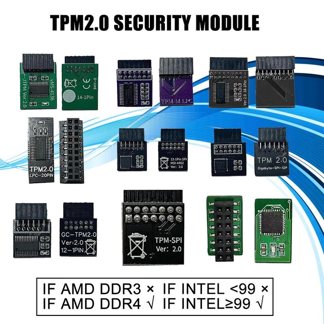 1X TPM2.0 MODULE Compute Securely bus header Trusted 12/14/18/20pin N ...