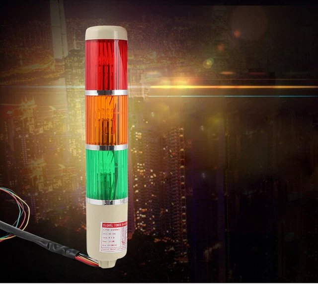 DC 24V RED Green Yellow Warning Stack Lamp Industrial Signal Tower ...
