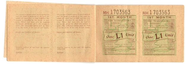 1973 MOTOR FUEL Ration Book 1101-1500cc, 10-13 HP £1.25 - PicClick UK