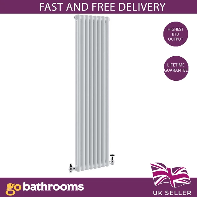 WHITE TRADITIONAL RADIATOR 2 Column Double Panel Vertical Rad ...