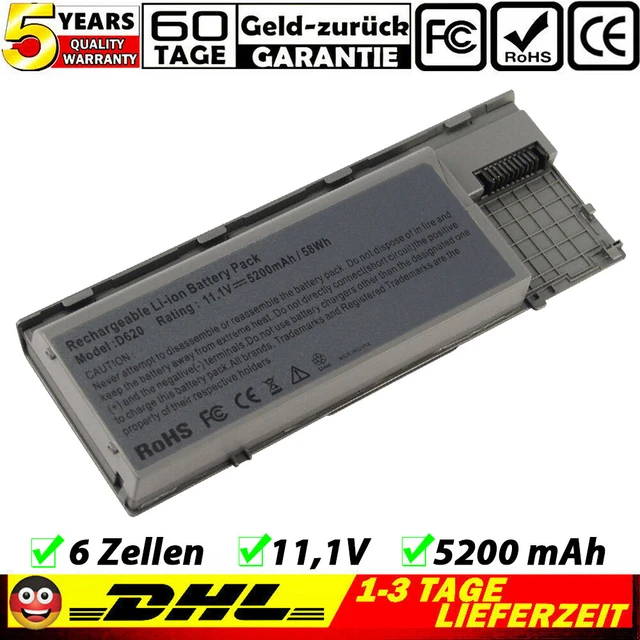 AKKU ERSETZT FÜR DELL Latitude D620 D630 D631 D640 PC764 TC030 ...