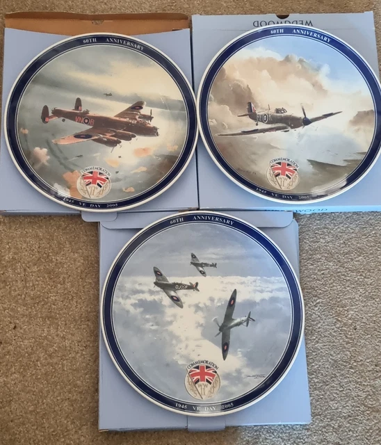 3 WEDGWOOD 60TH Anniversary VE Day Commemorative Military Aircraft ...