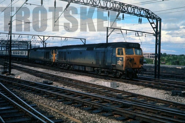 35MM SLIDE BR British Railways Diesel Loco Class 50 D413 Crewe 1971 ...