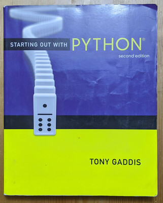 STARTING OUT WITH Python by Gaddis Tony 2nd Edition Paperback $11.93 ...