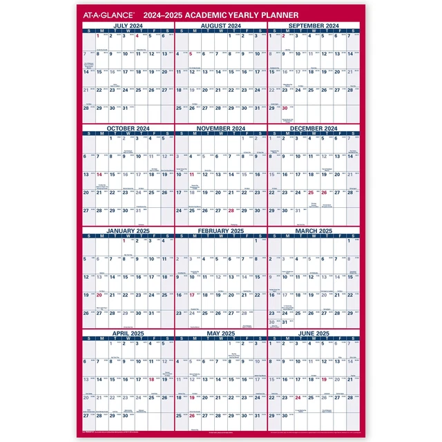 AT-A-GLANCE VERTICAL HORIZONTAL Reversible Erasable Academic 2024-2025 ...