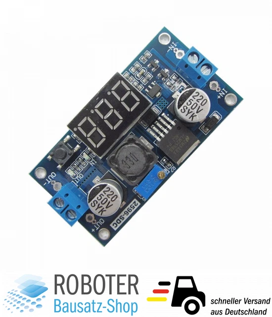 SPANNUNGSWANDLER LM2596 DC-DC Step-Down Regler einstellbar mit LED ...