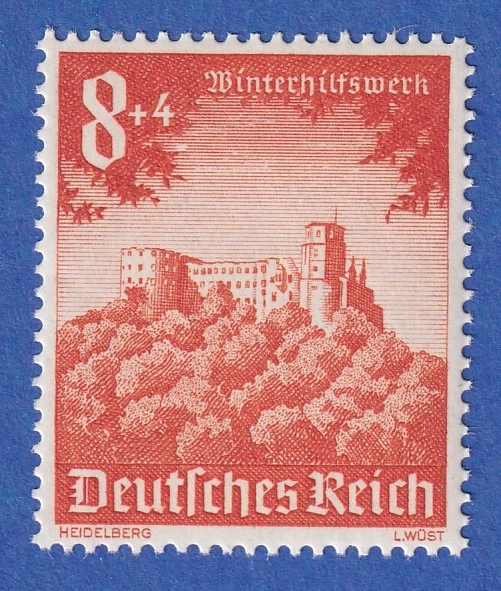 DEUTSCHES REICH 1940 WHW 8+4 Pfg Schloss Heidelberg Mi.-Nr. 755 ** EUR ...