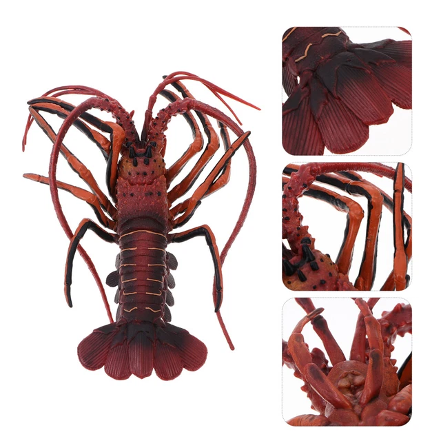 RED PLASTIC LOBSTER Model Child Ocean Animal Statues Developmental Toys ...