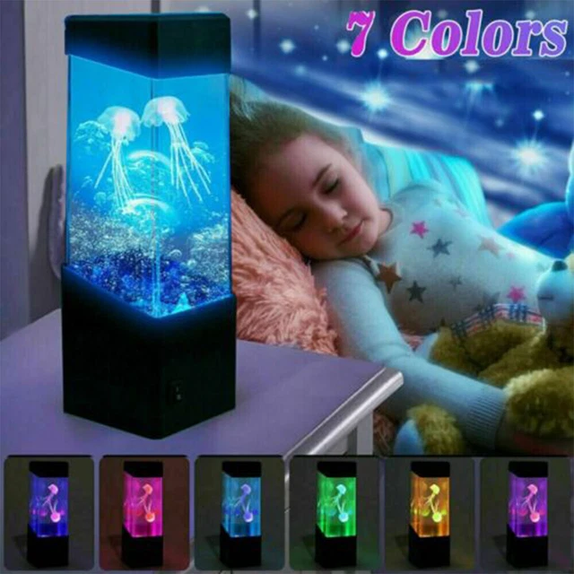 JELLYFISH AQUARIUM LAMP Electric Fake Fish Tank LED Colour Changing ...