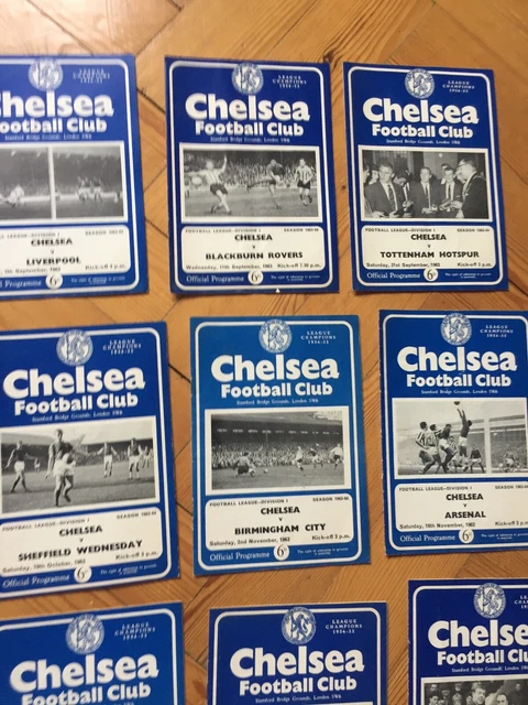 CHELSEA FOOTBALL PROGRAMMES 1963/64 COMPLETE SET (including Extra’s ...