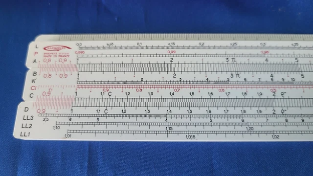 ANCIENNE RÈGLE À calculs GRAPHOPLEX LOG-LOG 640 EUR 13,00 - PicClick FR