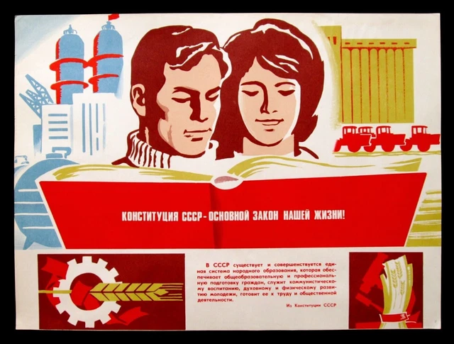 Soviet Worker Propaganda Poster FOR SALE! - PicClick UK