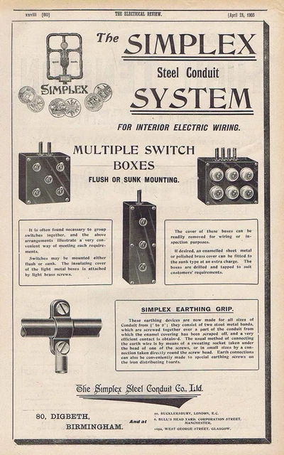 SIMPLEX STEEL CONDUIT Co Multiple Switch Boxes - Antique Engineering ...