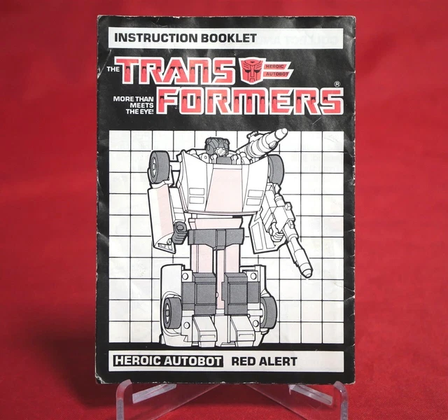 TRANSFORMERS G1 AUTOBOT RED ALERT Original Instruction Booklet $12.99 ...