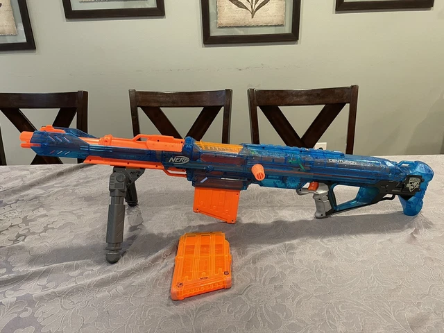 NERF N-STRIKE ELITE Centurion Blaster MEGA Series Ice Blue Special ...