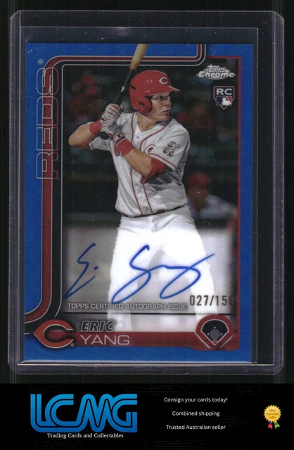 2025 TOPPS CHROME #RA-YANG Eric Yang Rookie Autographs Blue Refractor ...
