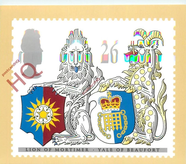 PICTURE POSTCARD::1998 PHQ 195(C) 26P THE QUEEN'S BEASTS, LION / YALE ...