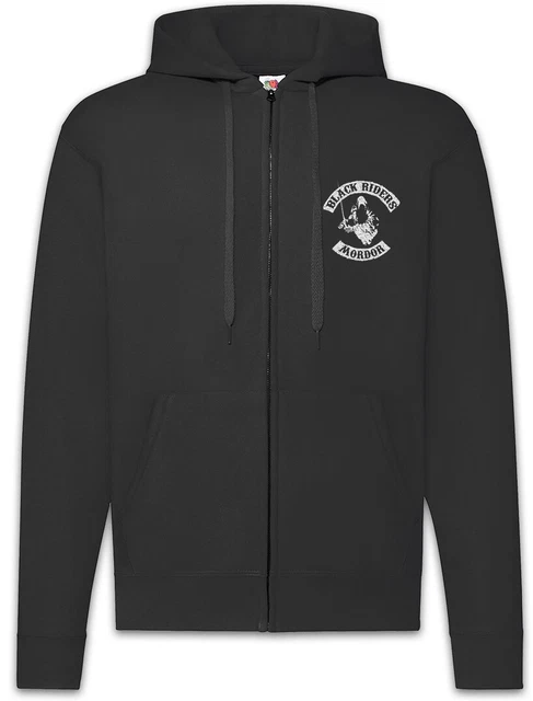 BLACK RIDERS MC Zipper Hoodie Lord of Nazgul Biker Fun the Patch Rings ...