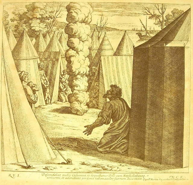 MOÏSE AVEC L'ETERNEL Exode XXXIII La Bible Nicolas Chaperon 1649 ap ...