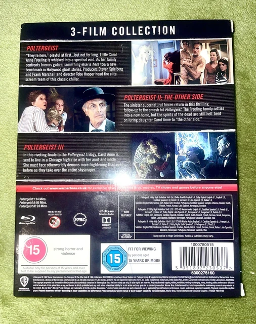 POLTERGEIST TRILOGY BLU-RAY COLLECTION 3 Film Box Set Classic 1980s ...