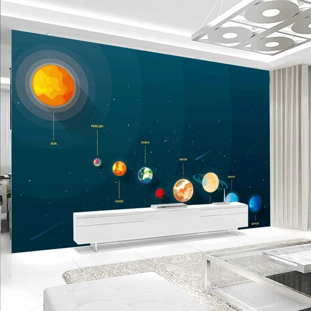 PLANETS SOLAR SYSTEM Full Wall Mural Photo Wallpaper Printing 3D Decor ...