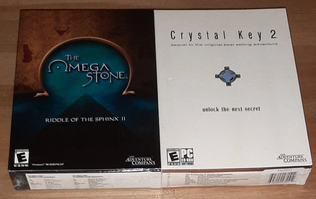 THE OMEGA STONE + Crystal Key 2 (PC CD-ROM, BRAND NEW) 2 Pack / Big Box ...