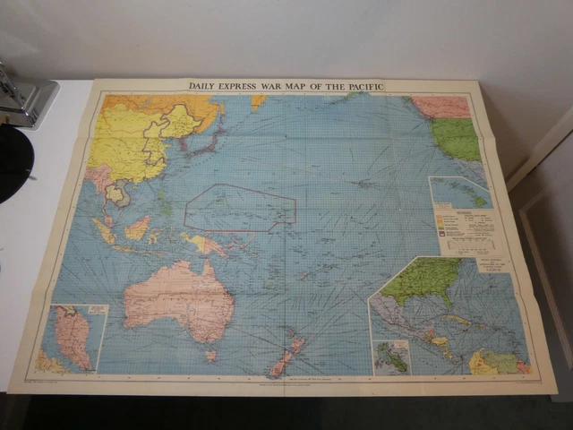 ORIGINAL 1941 DAILY Express War Map Of The Pacific £12.00 - PicClick UK